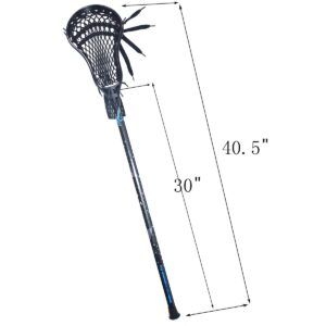 CAKLOR Lacrosse Complete Attack/Midfield Stick with Shaft & Head Mens-1 Stick,Black