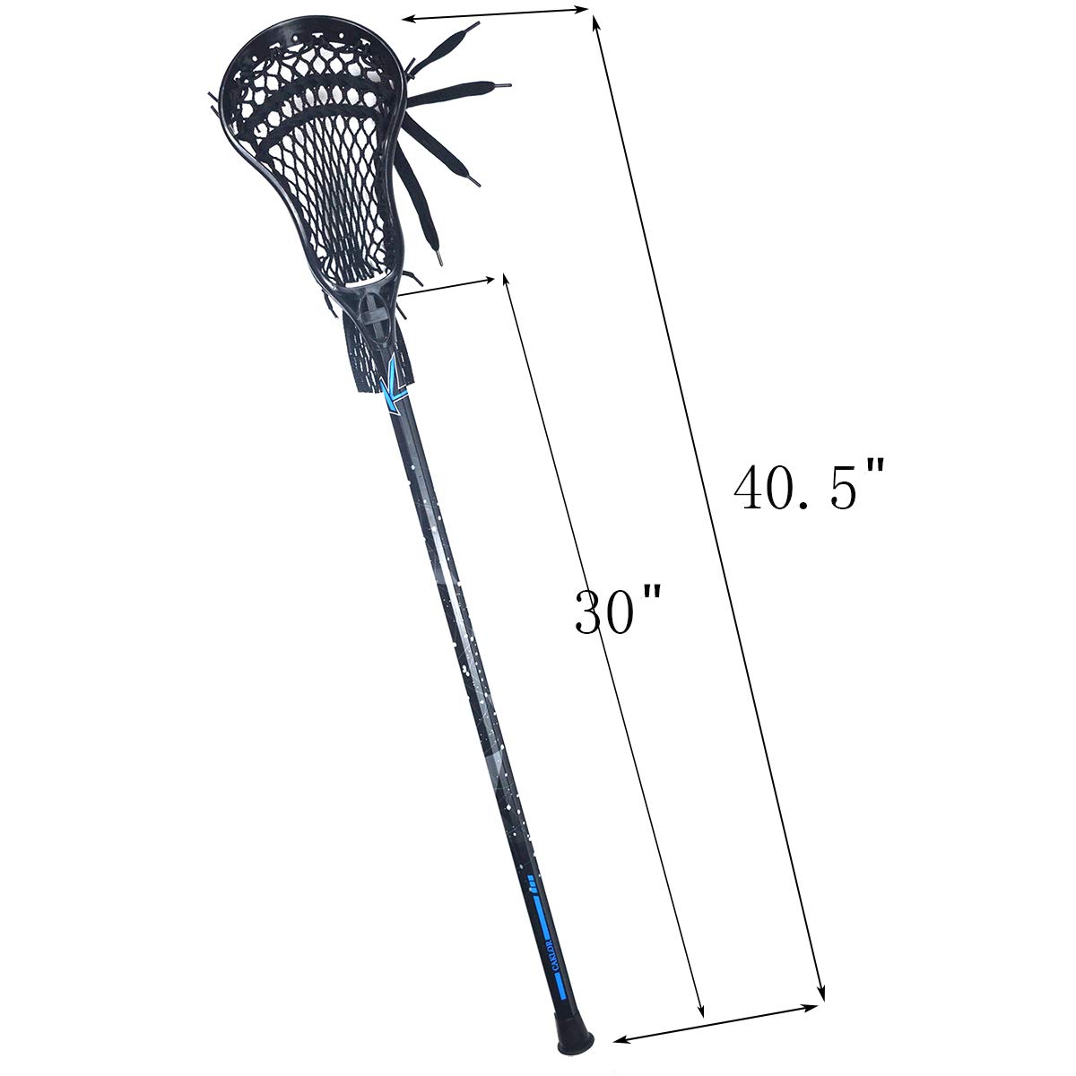 CAKLOR Lacrosse Complete Attack/Midfield Stick with Shaft & Head Mens-1 Stick,Black