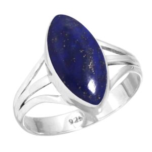 jeweloporium blue lapis lazuli natural 925 sterling silver ring for women gemstone victorian silver ring size 10.5 valentine's day gift handmade jewelry