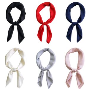 glamorstar satin neck scarf 6 packs square handkerchief for women (set of 6)