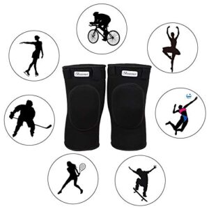 Bezioner Knee Pads Volleyball,Thick Sponge Anti-Slip,Dance Knee Pads for Women Yoga Basketball Football Youth Girls Black S