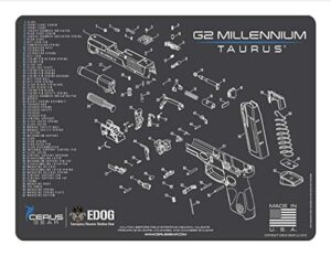 edog g2 gun cleaning mat - schematic (exploded view) diagram compatible with taurus g2 series pistol 3 mm padded pad protect your firearm magazines bench surfaces gun oil solvent resistant