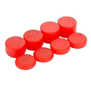 for ps5, ps4, ps3, switch pro, xbox one, xbox 360, wii u, ps2 controller analog stick thumbsticks joystick cap rubber cover silicone thumb grip cap joystick thumbstick replacement (pack of 8 red)