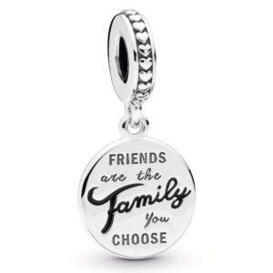 pandora jewelry friends are family dangle charm - beautiful family charm for pandora charm bracelets - perfect for holiday or birthday gift - sterling silver charm