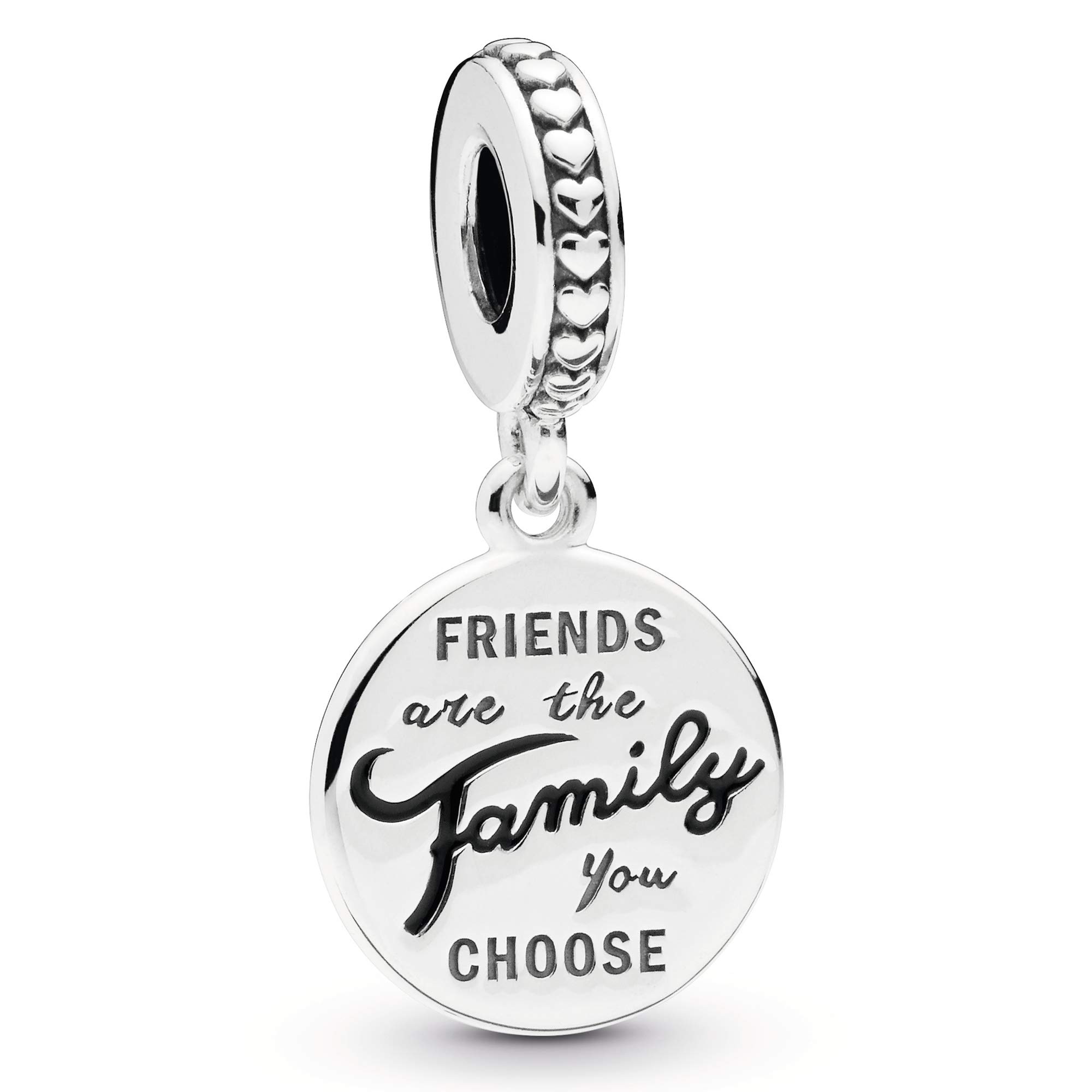 Pandora Jewelry Friends Are Family Dangle Charm - Beautiful Family Charm for Pandora Charm Bracelets - Perfect for Holiday or Birthday Gift - Sterling Silver Charm