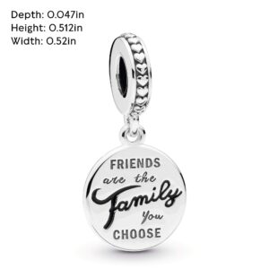 Pandora Jewelry Friends Are Family Dangle Charm - Beautiful Family Charm for Pandora Charm Bracelets - Perfect for Holiday or Birthday Gift - Sterling Silver Charm