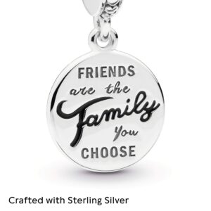 Pandora Jewelry Friends Are Family Dangle Charm - Beautiful Family Charm for Pandora Charm Bracelets - Perfect for Holiday or Birthday Gift - Sterling Silver Charm