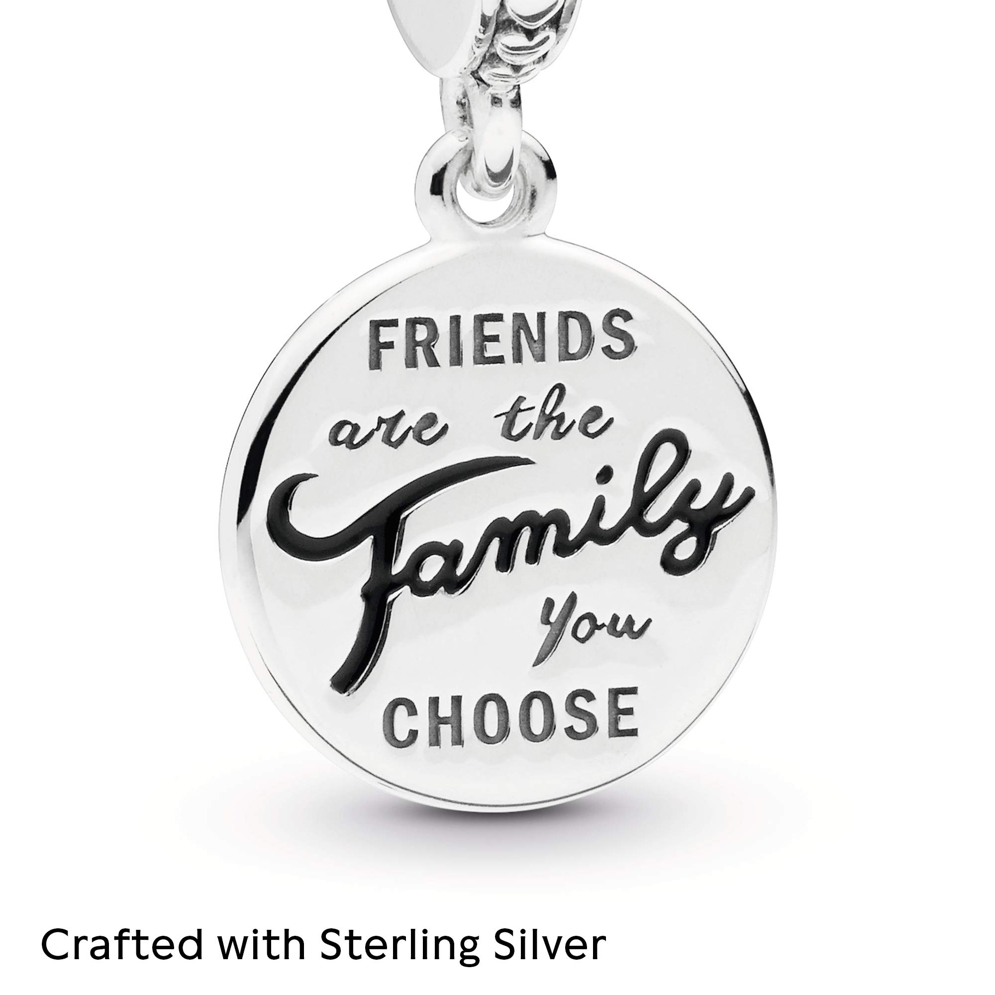 Pandora Jewelry Friends Are Family Dangle Charm - Beautiful Family Charm for Pandora Charm Bracelets - Perfect for Holiday or Birthday Gift - Sterling Silver Charm