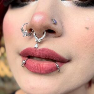 Jewseen Nose Rings Set 3PCS Moon Star Marble Stone Nose Piercing 18g Stud Rings Body Piercing Jewelry