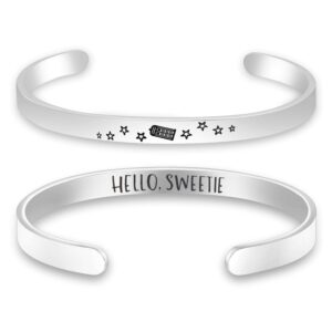 lywjyb birdgot movie inspired gift hello sweetie bracelet valentine's day gift for men women (hello sweetie dr who cb)