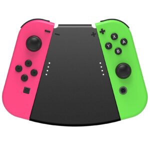 Fyoung 5 in 1 Hand Grip Connector Pack Compatible with Switch and Switch OLED for Joy Con with Wrist Strap, Game Handle Connector for Joy Cons