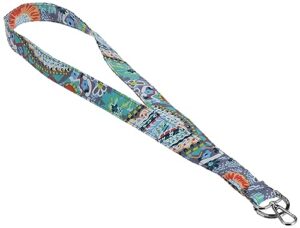 vera bradley women's cotton wide lanyard, citrus paisley - recycled cotton, one size