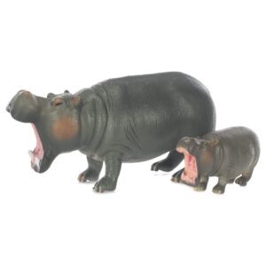 class collections hippo mom and baby animal figure 5 inch children's toy 2 piece playset