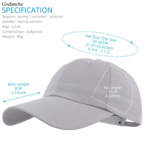 Gisdanchz Caps for Men Outdoor Sport Hat Hiking Fishing Cycling Cap Mens Golf Hats for Women Quikc Dry Womens Baseball Caps Mesh Running Hat Workout Mesh Baseball Cap Grey