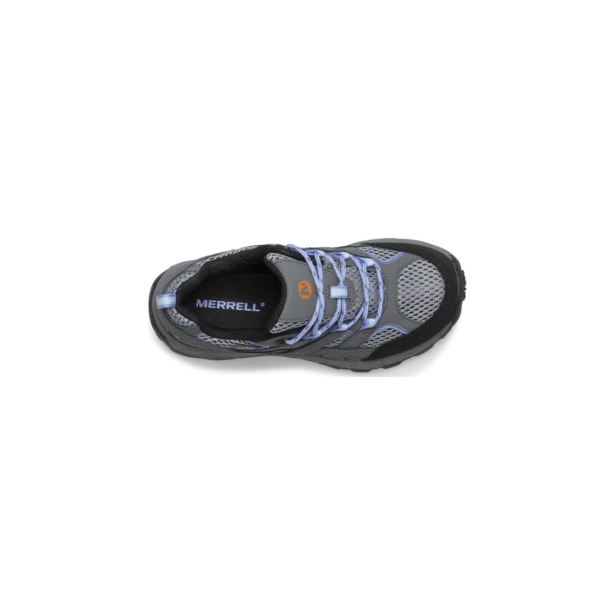 Merrell Moab 2 Low Lace Waterproof Hiking Sneaker, Grey/Periwinkle, 12 US Unisex Big Kid