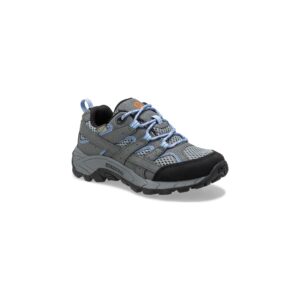 Merrell Moab 2 Low Lace Waterproof Hiking Sneaker, Grey/Periwinkle, 12 US Unisex Big Kid