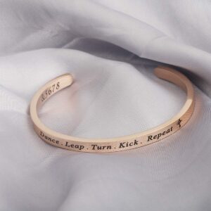 FOTAP Dancer Gift 5678 Dance Bracelet Dance Leap Kick Repeat Cuff Gift for Ballet Dancer, Dance Teacher (RG-Dance 5678)