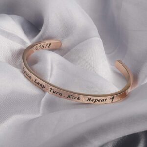 FOTAP Dancer Gift 5678 Dance Bracelet Dance Leap Kick Repeat Cuff Gift for Ballet Dancer, Dance Teacher (RG-Dance 5678)