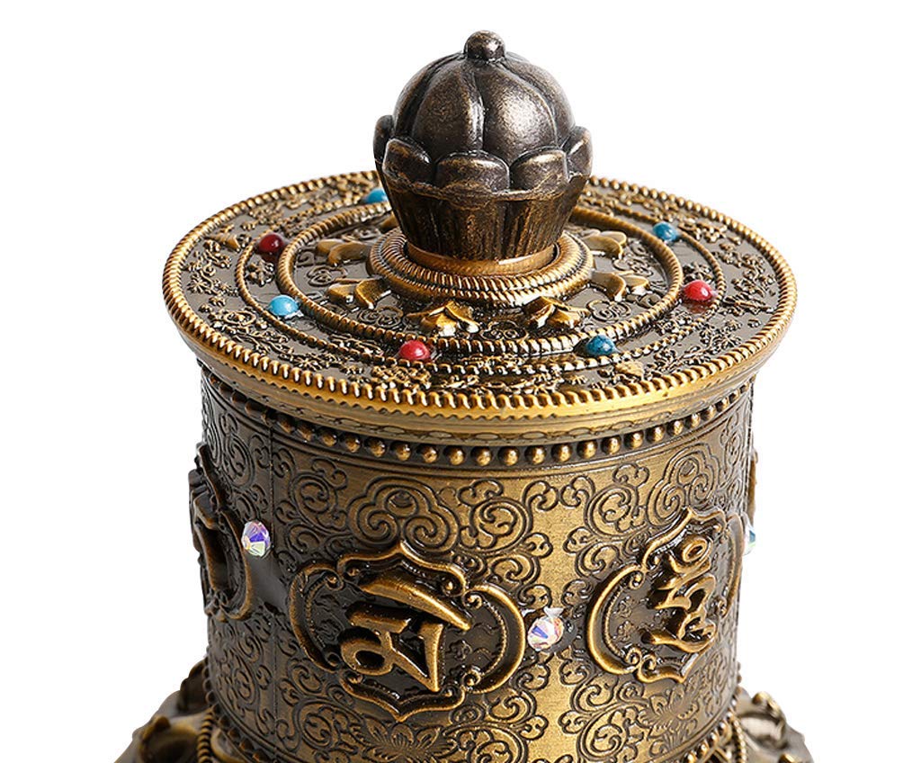 Tibetan Prayer Wheel, Buddhist Prayer Wheel, Table Top Prayer Wheel - Tibetan Buddhist Table Top Prayer Wheel, Tibetan Table Spinning Wheel for Relaxation/Meditation/Yoga