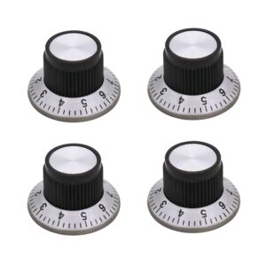 mxuteuk 4pcs potentiometer control knob volume audio electric guitar bass pedal knobs screw type 24 x 14.5mm (d*h) knob-c-1