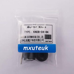 mxuteuk 4pcs Black Guitar Knobs Aluminum Alloy Potentiometer Control Knob Volume Audio Electric Guitar Bass Knob Screw Type 17 x 16mm (d*h) KNOB-04-BK