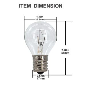 4 Pack S11 Intermediate E17 Base 25 Watt Bulbs for Lava Lamps,Replacement Bulbs for Lava Lamps,Glitter Lamps