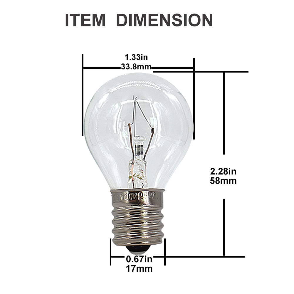 4 Pack S11 Intermediate E17 Base 25 Watt Bulbs for Lava Lamps,Replacement Bulbs for Lava Lamps,Glitter Lamps