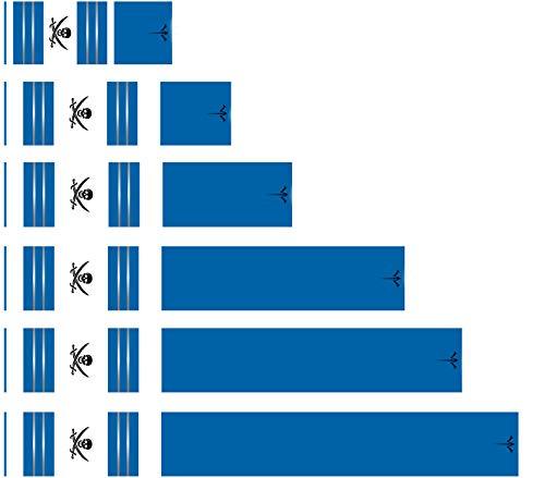 White Water Archery Non-Laminated Skull and Swords Calico Jack Blue Flag Traditional Arrow Wraps 15 Pc Choose Length Width (7, 75)