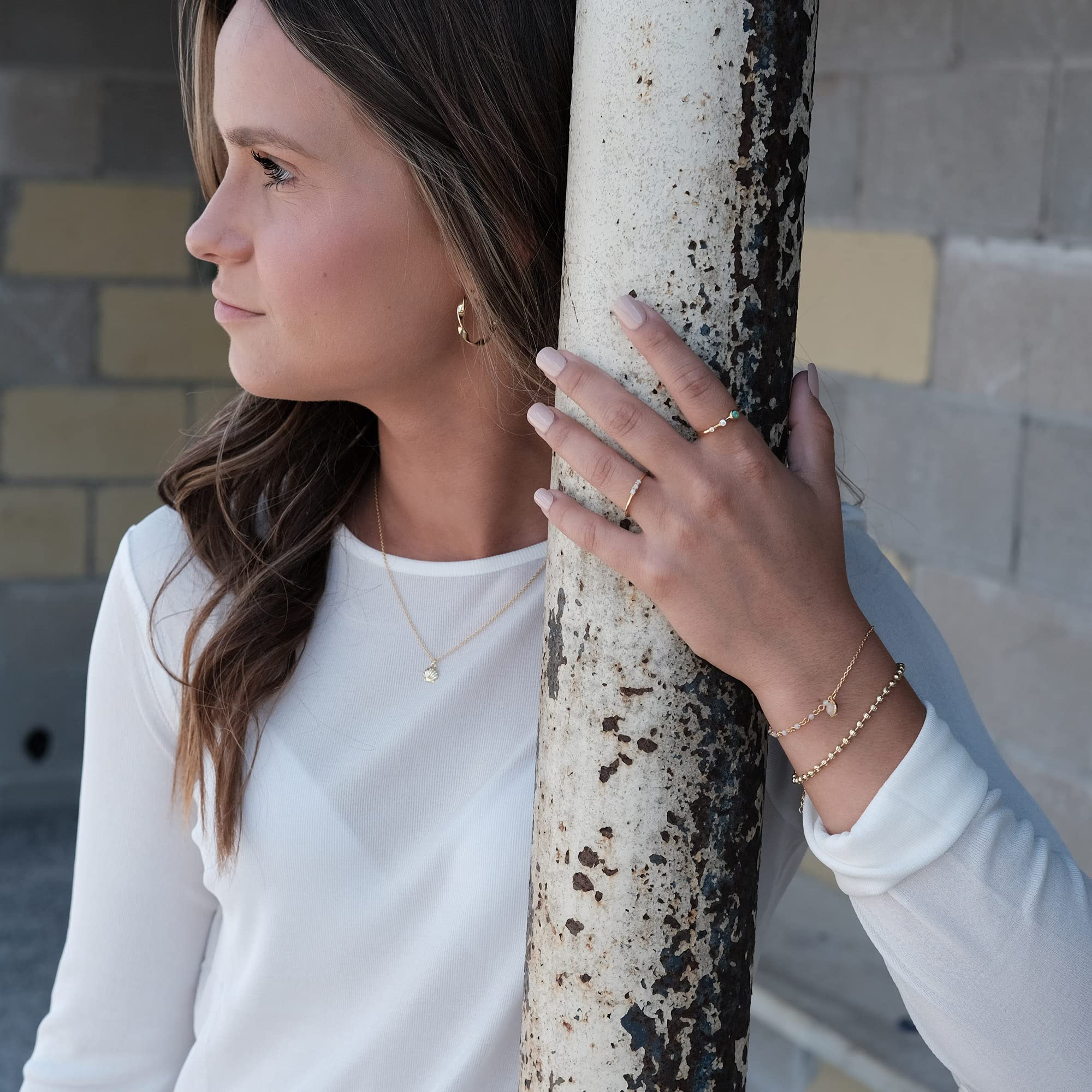 Blossom and Hue Gold plated Silver Triple Opal Ring Minimalist Stacking Ring October Birthstone Ring