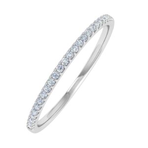 0.08 carat diamond wedding anniversary stackable ring in 925 sterling silver (ring size 6)