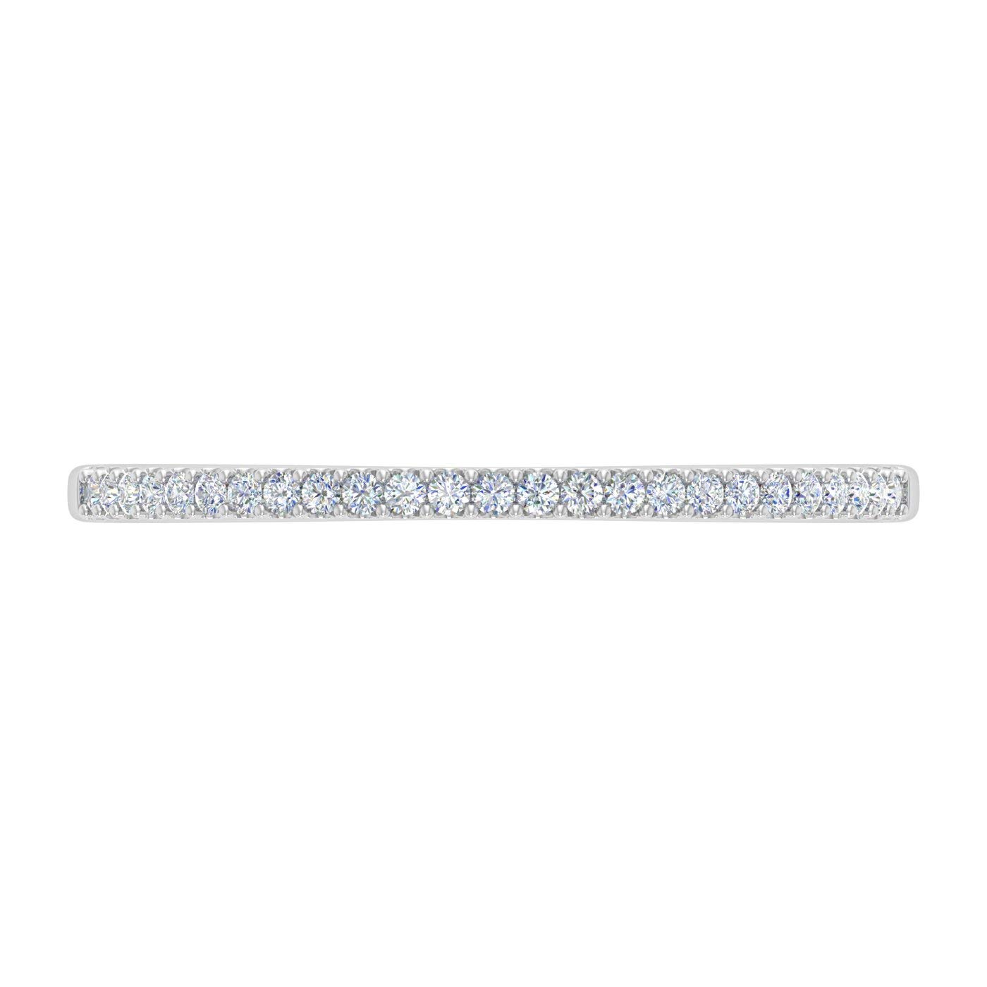 0.08 Carat Diamond Wedding Anniversary Stackable Ring in 925 Sterling Silver (Ring Size 6)