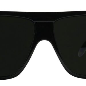 ShadyVEU Oversized Super Dark Lens Square Sunglasses Flat Top Large Black Out Shades for Migraines, Light Sensitivity