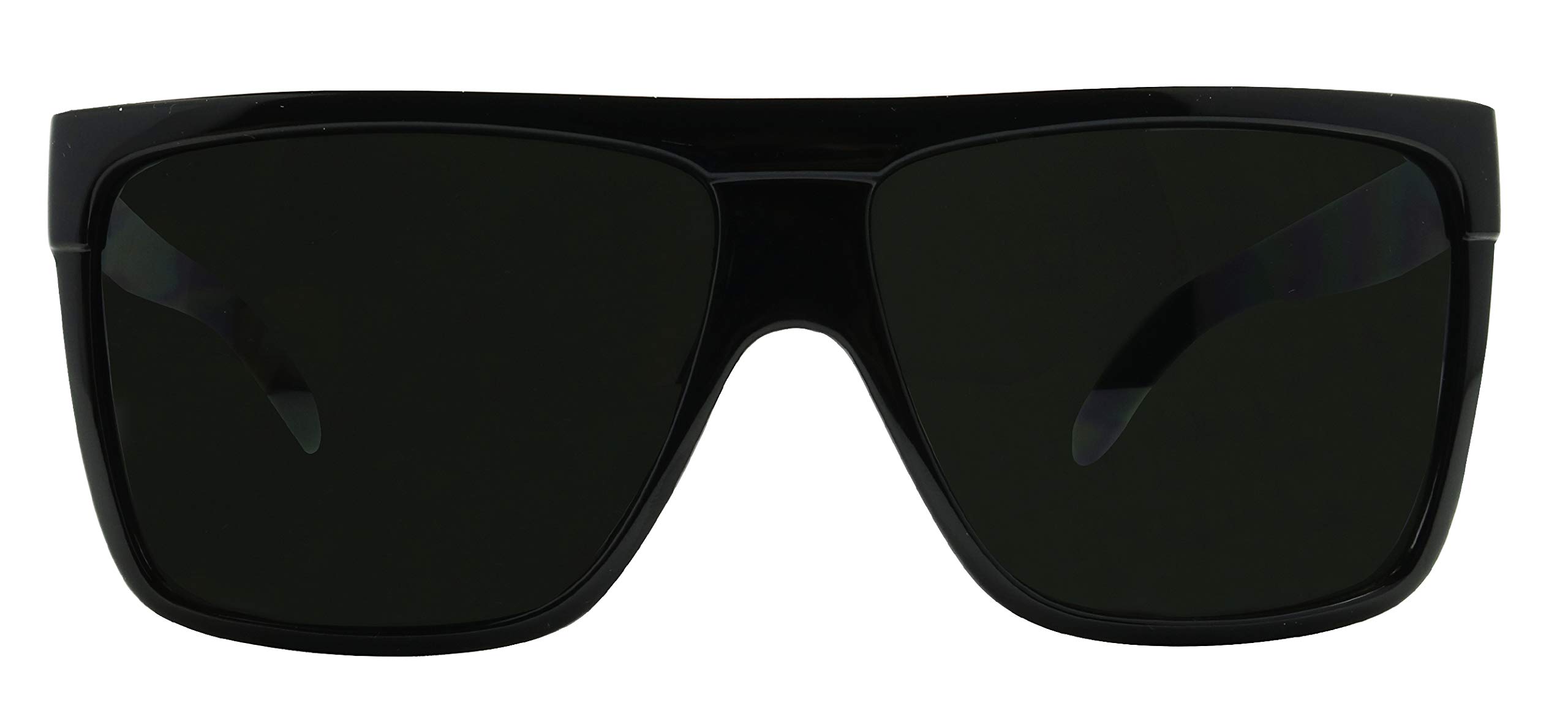 ShadyVEU Oversized Super Dark Lens Square Sunglasses Flat Top Large Black Out Shades for Migraines, Light Sensitivity