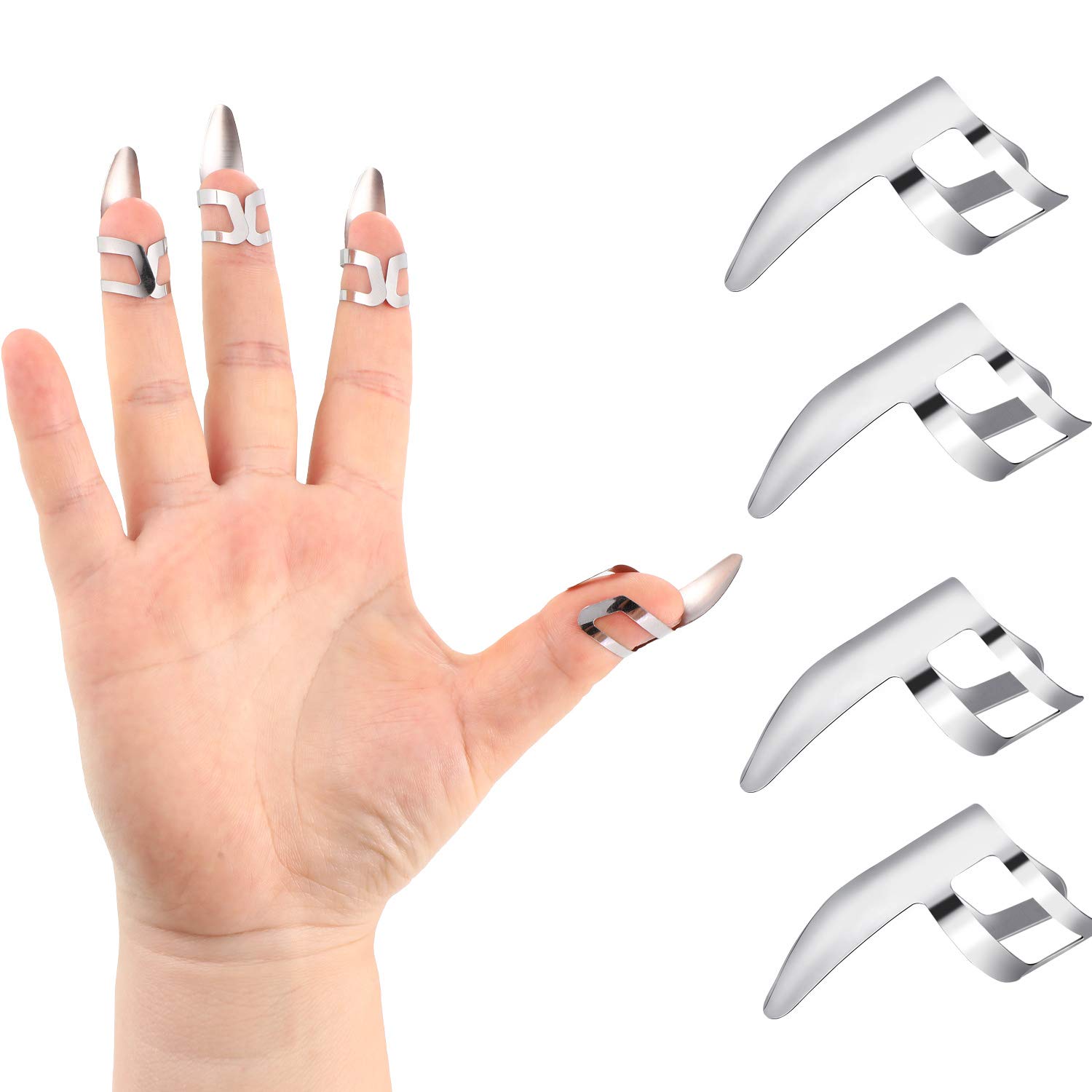 34 Pieces Guitar Accessory Kit Including 18 Pieces Finger Picks Thumb Picks, 12 Pieces Guitar Picks and 4 Pieces Guitar Finger Protectors with Clear Storage Box