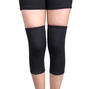 wc_ black knee support brace, knee sleeves for running, jogging, sports, joint pain relief, arthritis and injury recovery for men and women (pair)