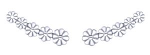 925 sterling silver earrings, boruo daisy flower hawaiian ear cuffs hoop climber earrings