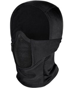 onetigris balaclava mesh mask, ninja tactical mask with full face protection for outdoor (black)