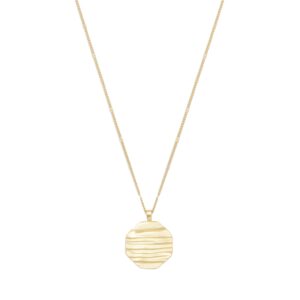 gorjana women's sunset necklace, 18k gold plated, wave medallion pendant