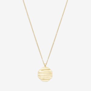 gorjana Women's Sunset Necklace, 18K Gold Plated, Wave Medallion Pendant