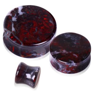 covet jewelry natural chicken blood stone saddle plug (1")