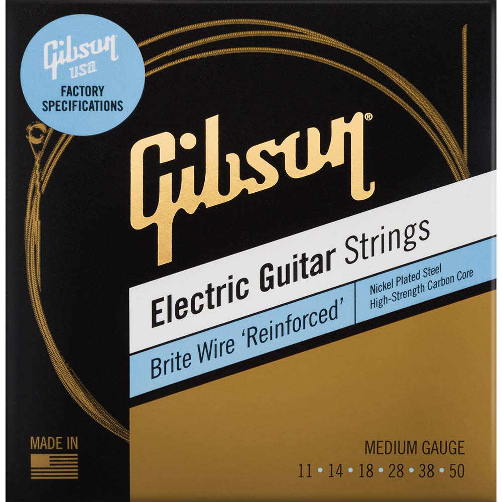 Gibson Brite Wire Reinforced Electric Guitar Strings, Medium 011