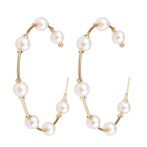 pearl hoop earrings for women fashion hypoallergenic girls pearl earrings drop dangle earrings jewelry gifts