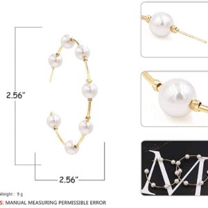 Pearl Hoop Earrings for Women Fashion Hypoallergenic Girls Pearl Earrings Drop Dangle Earrings Jewelry Gifts