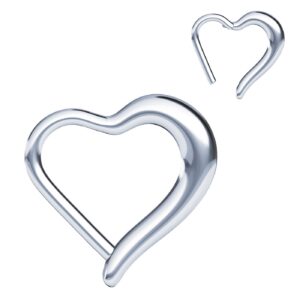 newkeepsr 316l 16g surgical hypoallergenic steel love heart shaped hinged clicker daith ring jewelry helix earring ear piercing for women