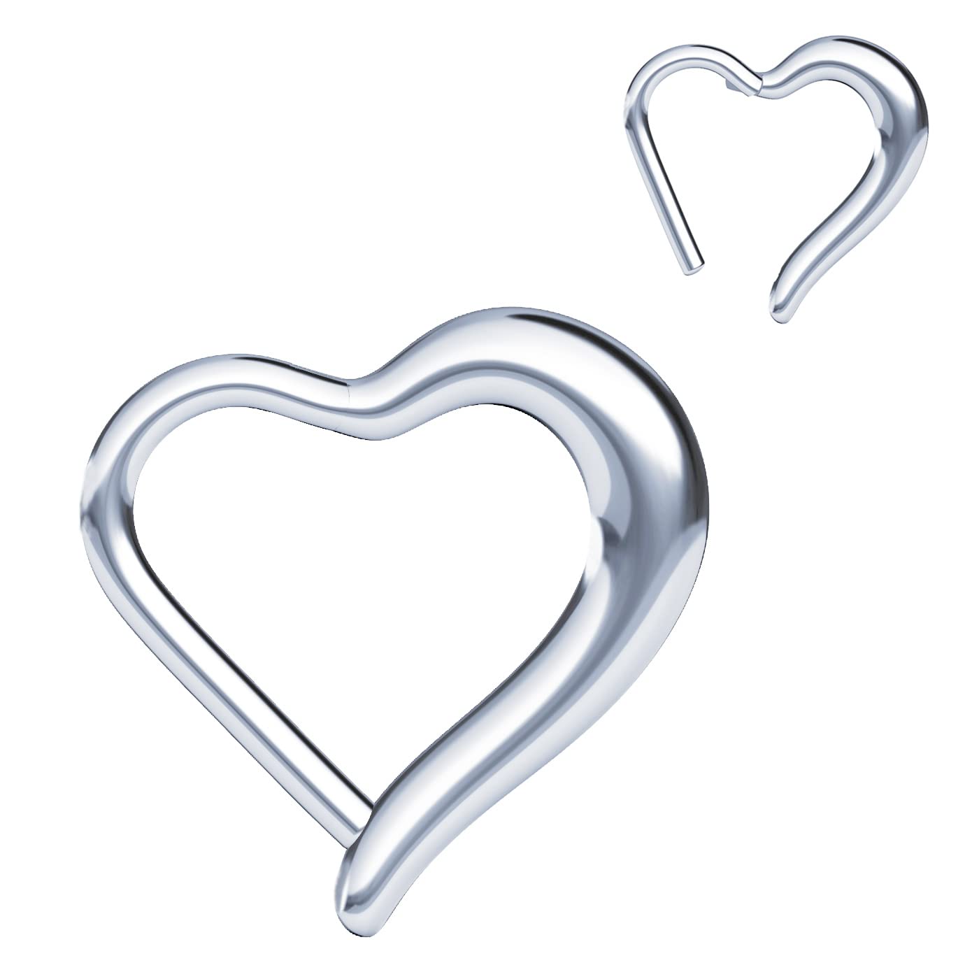 NewkeepsR 316L 16g Surgical Hypoallergenic Steel Love Heart Shaped Hinged Clicker Daith Ring Jewelry Helix Earring Ear Piercing for Women