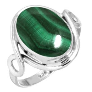 jeweloporium 925 sterling silver ring for women green natural malachite stone statement silver ring size 6 thanksgiving gift fashion jewelry