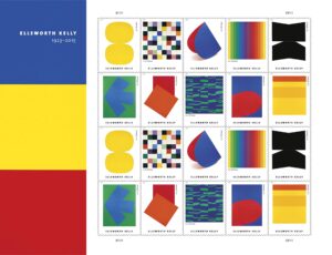 ellsworth kelly artist pane of 20 us first class forever postage stamps scott 5391a (20 stamps)