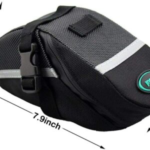 Bicycle Saddle Bag, JASLITE Bike Bag Under Seat Pouch Wedge Packs with Reflective Stripes,Bike Seat Pack Bag Cycling for Foldable Road Mountain Bike,Waterresistant