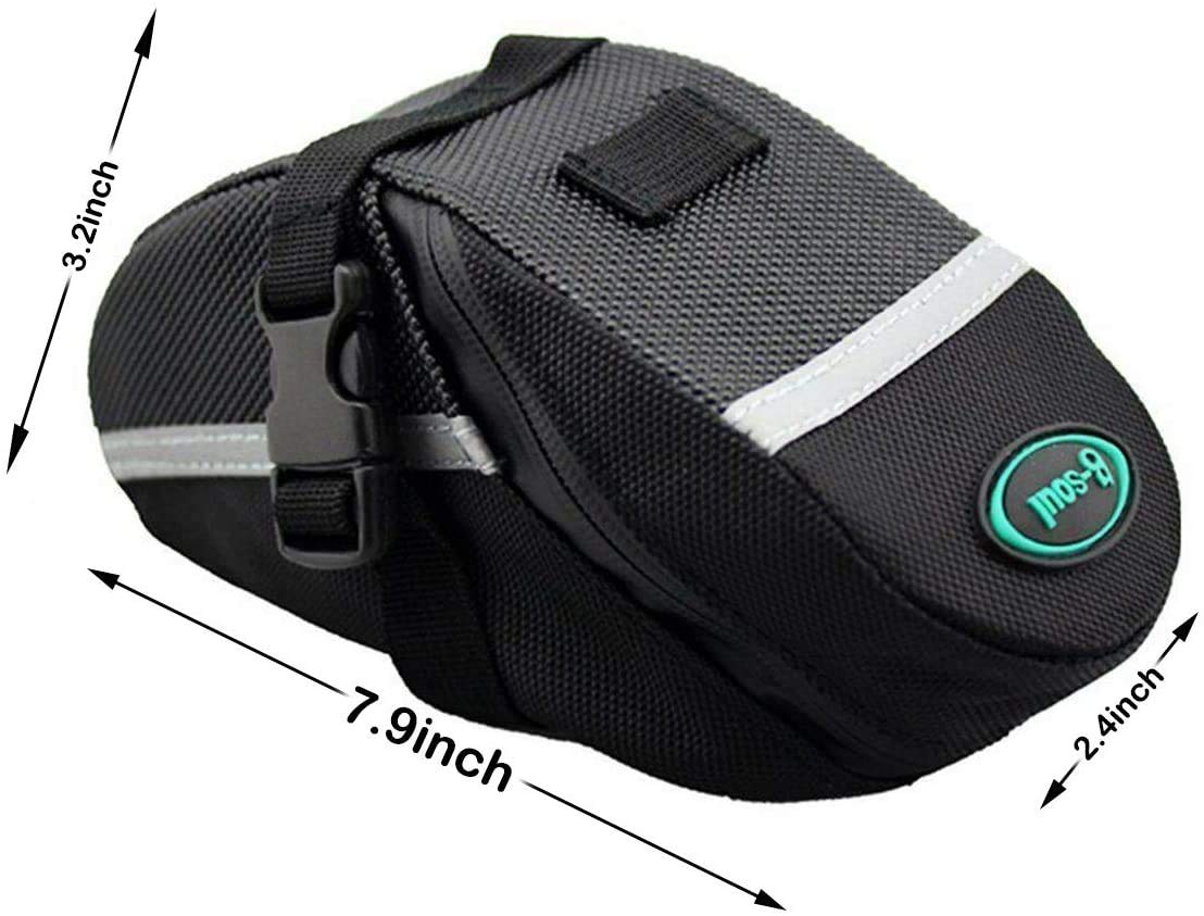 Bicycle Saddle Bag, JASLITE Bike Bag Under Seat Pouch Wedge Packs with Reflective Stripes,Bike Seat Pack Bag Cycling for Foldable Road Mountain Bike,Waterresistant