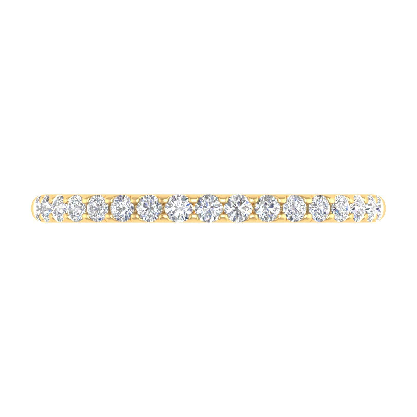 FINEROCK 1/4 Carat Diamond Womens Wedding Band in 14K Yellow Gold (Ring Size : 7) (I1-I2 Clarity)